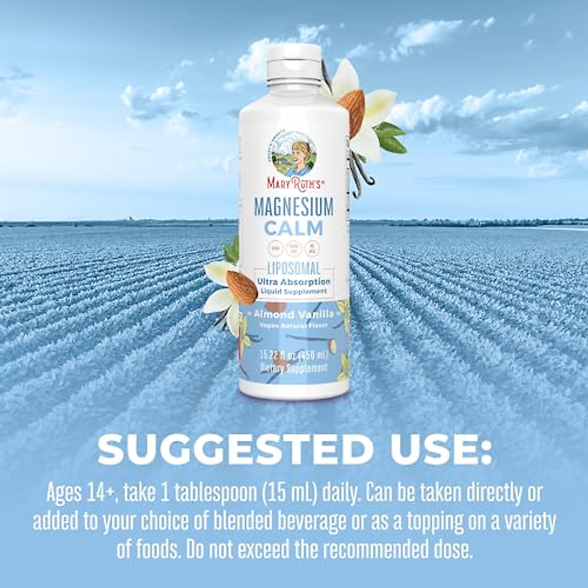 MaryRuth Organics Magnesium Liposomal| Magnesium Supplement | Magnesium Bisglycinate | Muscle & Bone Support | Mood Support Vitamin | Vegan | Non-GMO | Gluten Free | 15.22 Fl Oz | 30 Servings