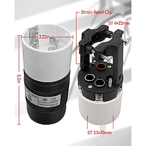 Generator Male Plug 50 Amp Twist Lock Plug Replace LL550P CS6365, Generator Power Cord Connector for Car RV Boat Camping Vehicle, 3 Pole 4 Wire Grounding, 12500W