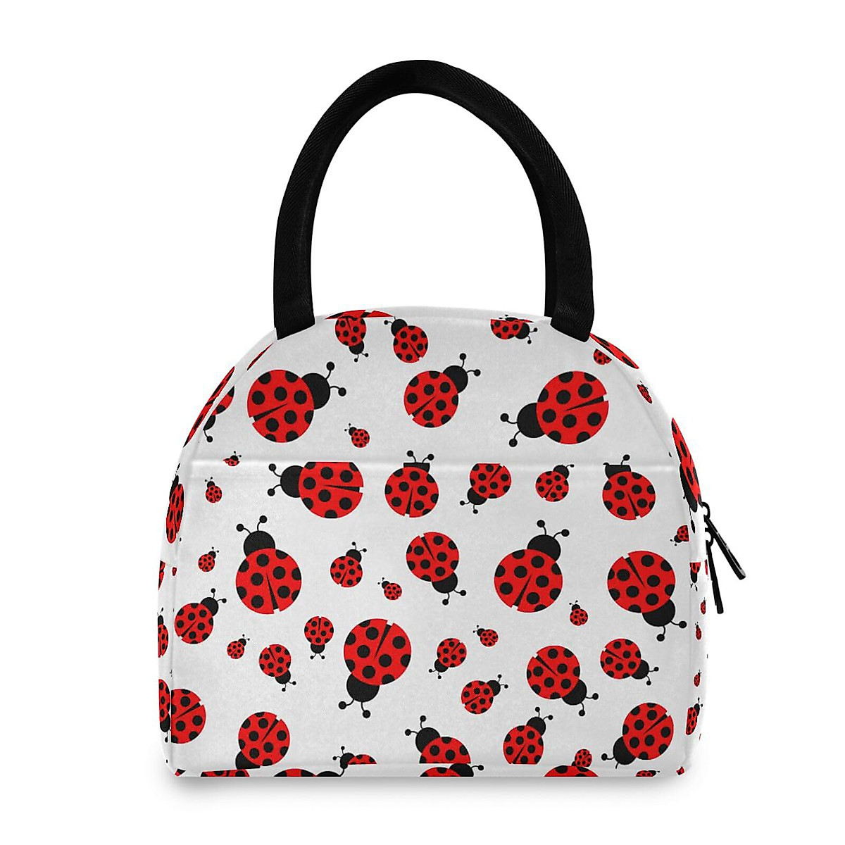 Lunch Bag Insulated Lunchbox Handbag Tote Bags Cute Red Ladybug Reusable Cooler Containers Organizer School Outdoor for Women Men Girls Boys Kids