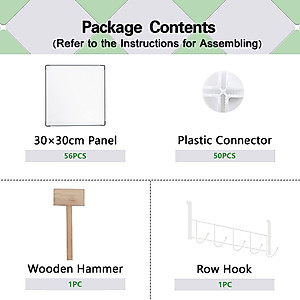 C&AHOME Cube Storage Organizer, 16-Cube Shelves Units, Closet Cabinet, DIY Plastic Modular Book Shelf, Ideal for Bedroom, Living Room, Office, 48.4" L x 12.4" W x 48.4" H Milky UPCS16M