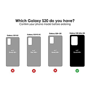 OtterBox DEFENDER SERIES SCREENLESS Case Case for Galaxy S20 Ultra/Galaxy S20 Ultra 5G (ONLY - Not Compatible with Any Other Galaxy S20 Models) - BLACK