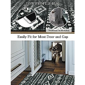 Lahome Farmhouse Moroccan Throw Rug, Washable 3x5 Bedroom Rugs Non Skid Home Office Area Rug Low-Pile Laundry Room Mat, Bohemian Tribals Soft Kids Playroom Nursery Room Floor Carpet