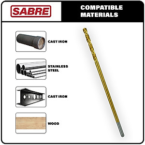 Greycore Tools 1/16 Inch x 12 Inch Cobalt Aircraft Extension Bit – M35 Cobalt Drill Bit, Industrial Titanium Coating – Drill Bits for Steel, Hard Metal, Cast Iron, Wood, Plastic (1/16" x 12")
