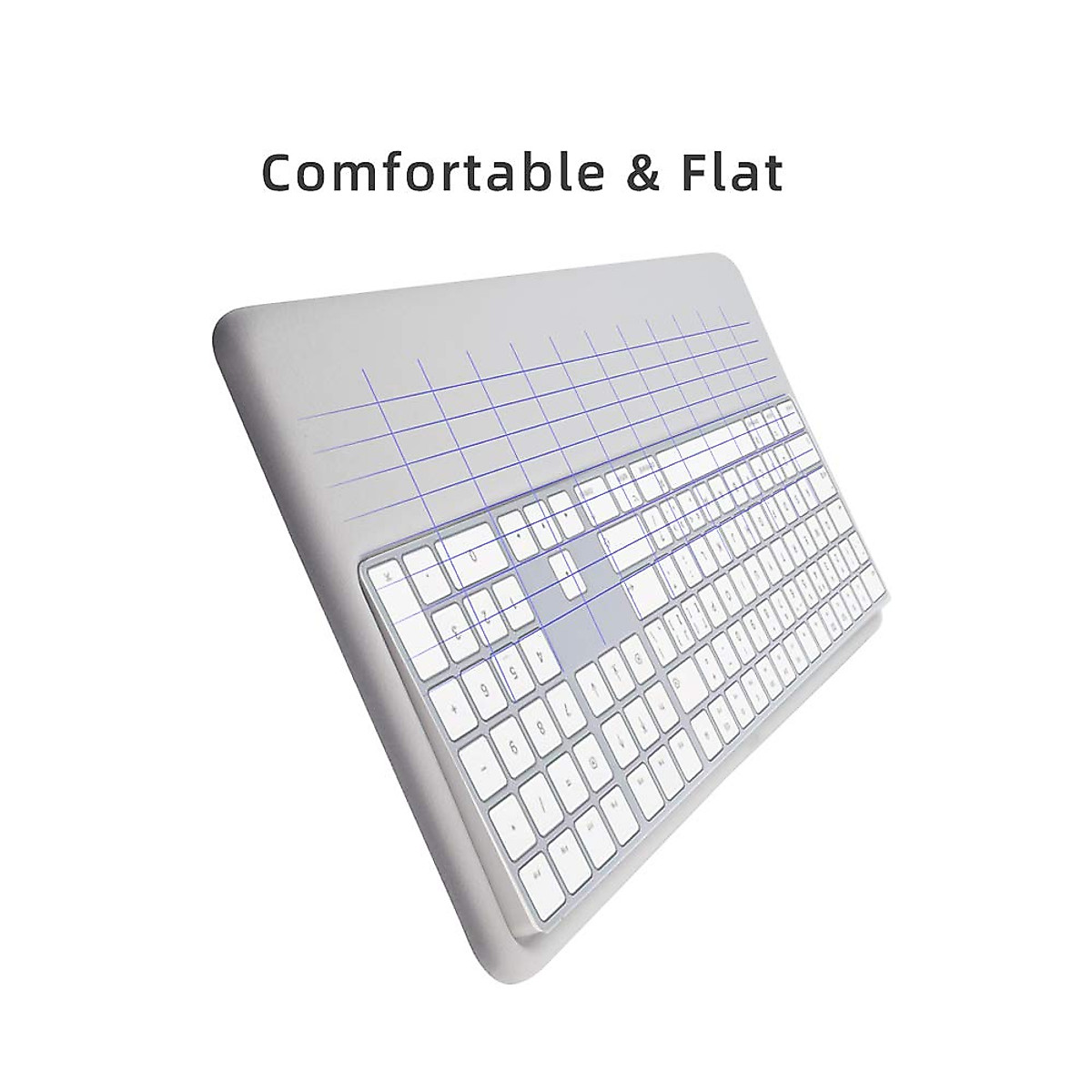 Vaydeer Wrist Rest Ergonomic Keyboard Stand Compatible with Wireless Magic Keyboard 2 with Numeric Keypad (Gray Silicone)