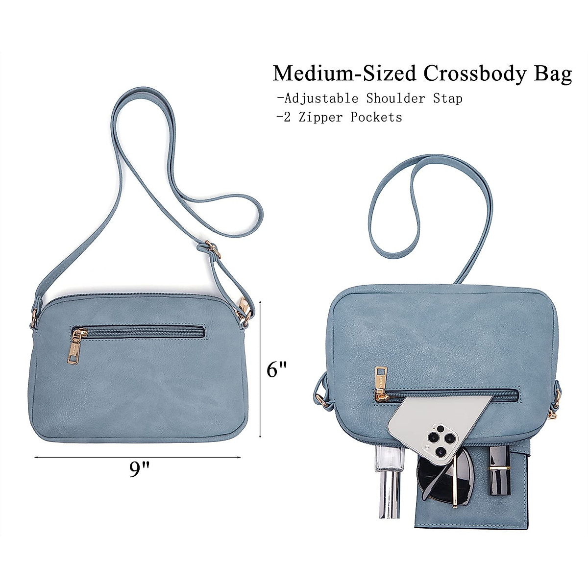 Tote Handbags for Women Purse and Wallet Set Large Shoulder Bags Crossbody Purses Satchel Light Blue