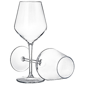 Dicunoy 4 Pack Unbreakable Stemmed Wine Glasses, 15 oz Tritan Outdoor Wine Glasses, Hard Plastic Goblets Glassware, Reusable, BPA-Free, Classic Wine Cups for Patio, Poolside, Camping