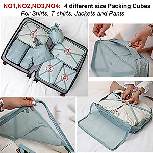 Travel Packing Cubes 8 Pcs Set, Luggage Packing Organizers with Shoe Bag and Toiletry Bag