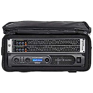 Rockville 4U Rack Bag Double-Sided Case with 12" Depth + Shoulder Strap (RRB40) Black