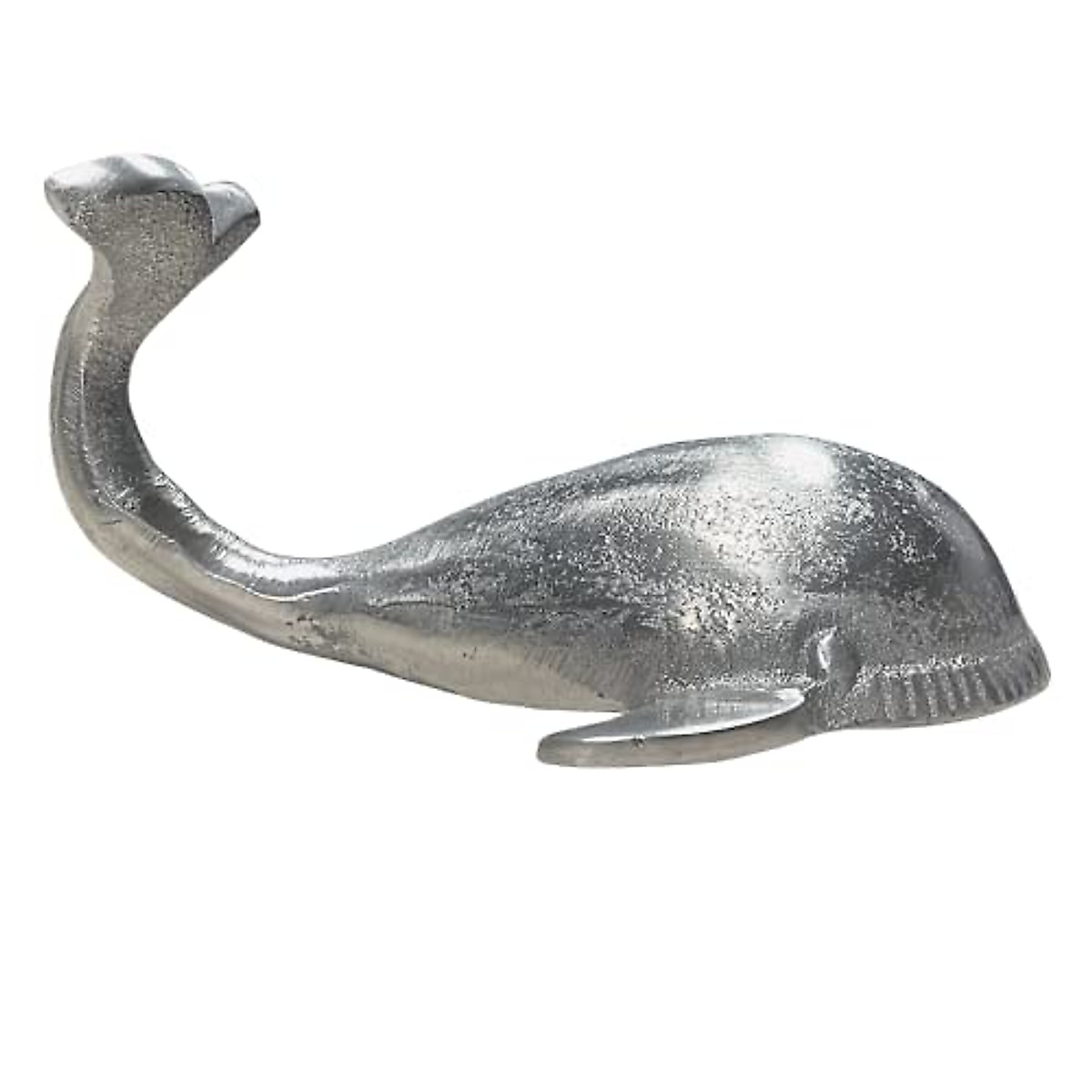 Needzo Silver Toned Metal Nautical Whale Tail Towel Hook Holder, Wall Mounted Hooks for Hanging Towels, Coats, and More, Coastal Bathroom Decor for Beach Houses, 5 Inches