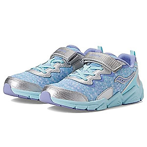 Saucony Flash Alternative Closure 3.0 Sneaker, Silver/Purple, 2 Wide US Unisex Little_Kid