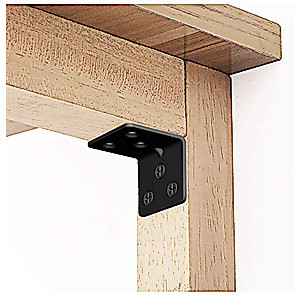 Black Stainless Steel Shelf Bracket,Joint Right Angle Bracket,L Shape Heavy Duty Metal Corner Brace Shelf Supporter (16 Pcs) (1.5x1.18x1.18x0.06)