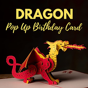 Dragon Pop Up Card by DEVINE Cards | 3D Birthday Cards for Women Kids Mom Dad | Greeting Cards Love