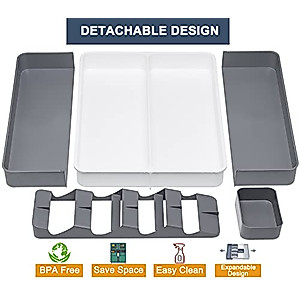 Kitchen Drawer Organizer, Silverware Flatware Organizer, Large Expandable Cutlery Organizer & Knife Drawer Organizer, Kitchen Utensil Drawer Organizer