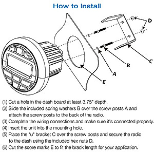 Bluetooth Marine Radio Boat Stereo: Waterproof Boat Audio Receiver - Digital Marine Grade Player with FM AM Radio | USB/AUX-in/MP3 | Subwoofer | Pre-Amp&EQ