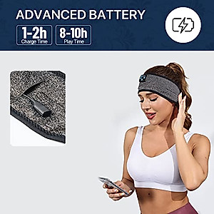 Perytong Sleep Headphones Adjustable Bluetooth Headband, Sleep Headband Bluetooth Headphones Sleep Mask with Ultra-Thin HD Stereo Speakers Perfect for Side Sleepers,Insomnia,Workout,Jogging,Yoga,Gift