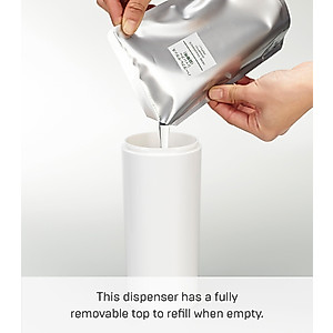 Yamazaki 2928 Tower Shampoo Dispenser Contemporary Bottle Pump for Shower, Round, White