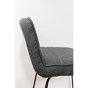 Signature Design by Ashley Nerison 26" Modern Upholstered Counter Height Bar Stool, 2 Count, Dark Gray