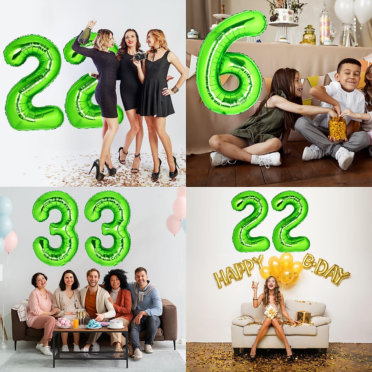 40 Inch Giant Light Green Number 3 Balloon, Helium Mylar Foil Number Balloons for Birthday Party, 3rd Birthday Decorations for Kids, Anniversary Party Decorations Supplies (Light Green Number 3)