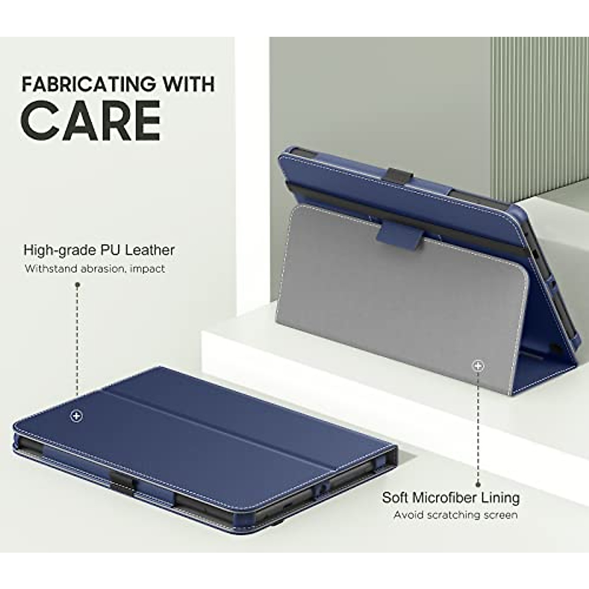 MoKo Case Fits All-New Amazon Kindle Fire HD 8 & 8 Plus Tablet (12th Generation/10th Generation, 2024/2022/2020 Release) 8",Slim Folding Stand Cover with Auto Wake/Sleep, Indigo