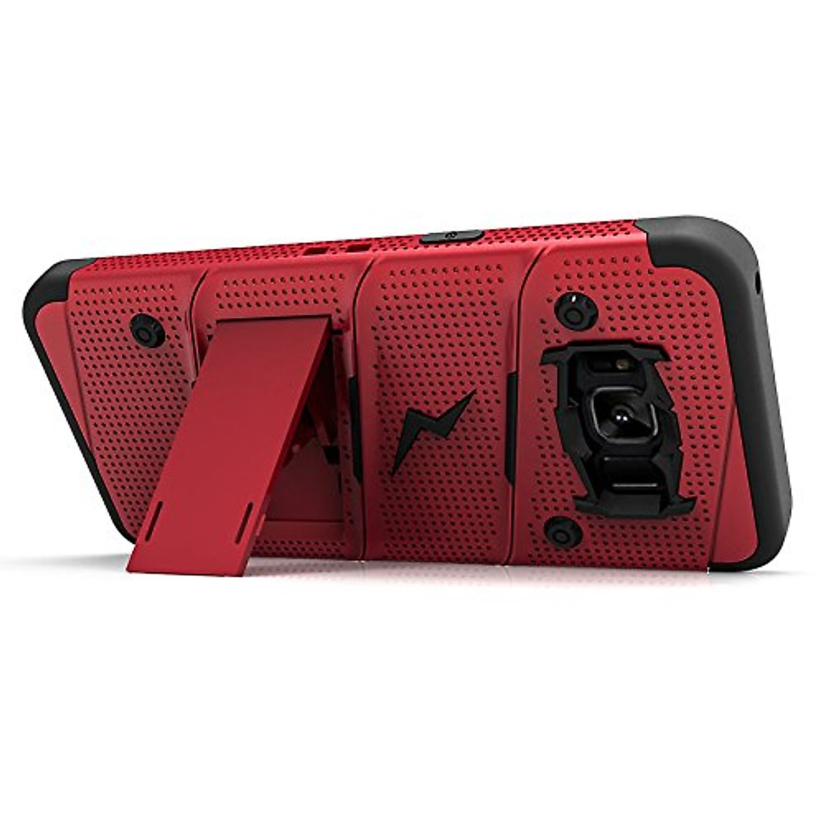 ZIZO Bolt Series for Samsung Galaxy S8 Plus Case Military Grade Drop Tested with Tempered Glass Screen Protector Holster RED Black