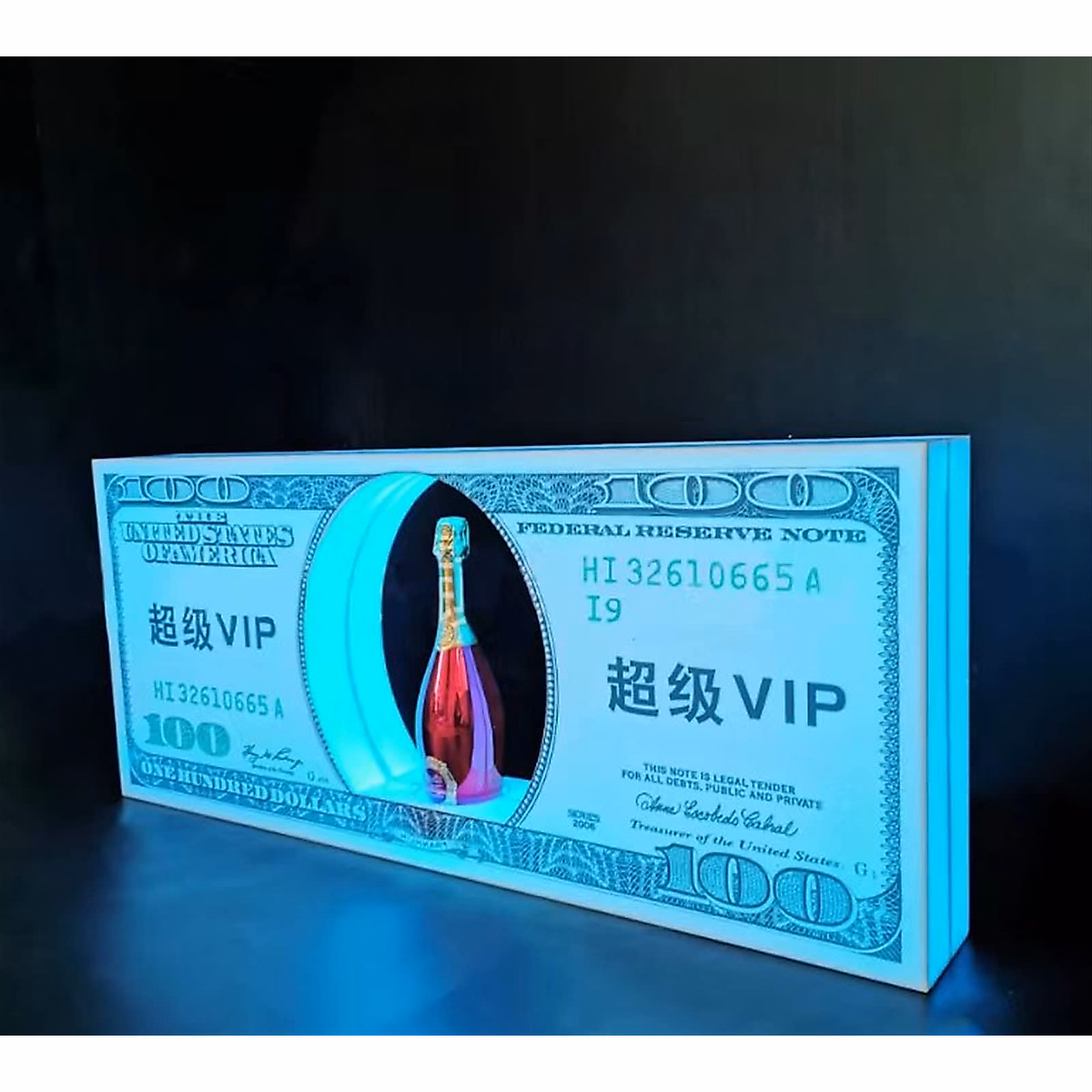 Champagne sparklers Rechargeable Colored bottle Presenter,Custom Rechargeable Glorifier Display stand led VIP service,Bar/Hotel/Nightclub/Villa/Private Party/Masquerade (Color : RGB)