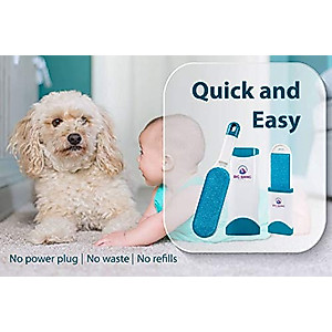 Pet Hair Remover Brush - Dog Hair Remover for Clothes - lint Brush pet Hair Remover - Reusable Fur Remover for Furniture and Clothing - Light pet Dander Remover with self Cleaning Base