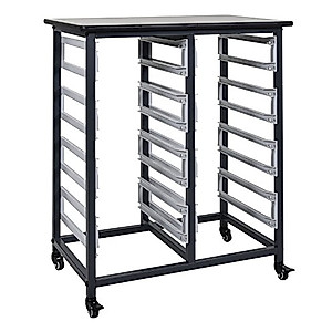 LUXOR MBS-DR-16S Mobile Bin System - Double Row Grey 20 L x 30 75 W x 37 5 H