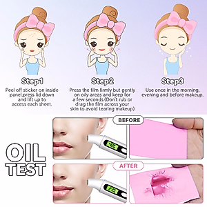 Oil Absorbing Tissues Oil Control Film, Oil Blotting Paper Same Series with Clean & Clear Oil Absorbing Facial Sheets for Oily Skin, 60 sheets Blue + 50 sheets Pink