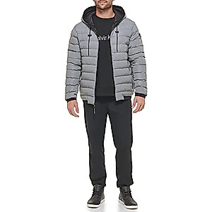 Calvin Klein Men's Hooded Super Shine Puffer Jacket, Reflective, Small