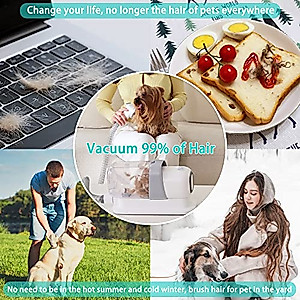 LMVVC Dog Grooming Kit Low Noise, Pet Grooming Clippers 2.3L Vacuum Suction 99% Pet Hair with 5 Grooming Tools for Dog Cat Vacuum for Shedding Grooming (Grey & White)