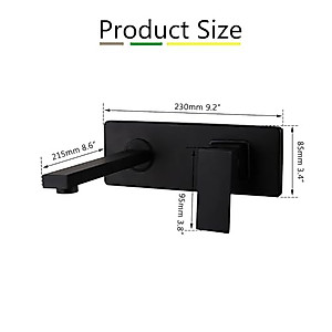 HOONWEAR Kitchen Tap Bathtub Faucet Hot Cold Waterfall Wall Mounted Water Tap, Black Chrome Bathroom Sink Faucet Mixer Taps (Color : Nero, Size : 1) Mixer Tap Faucet, CF001
