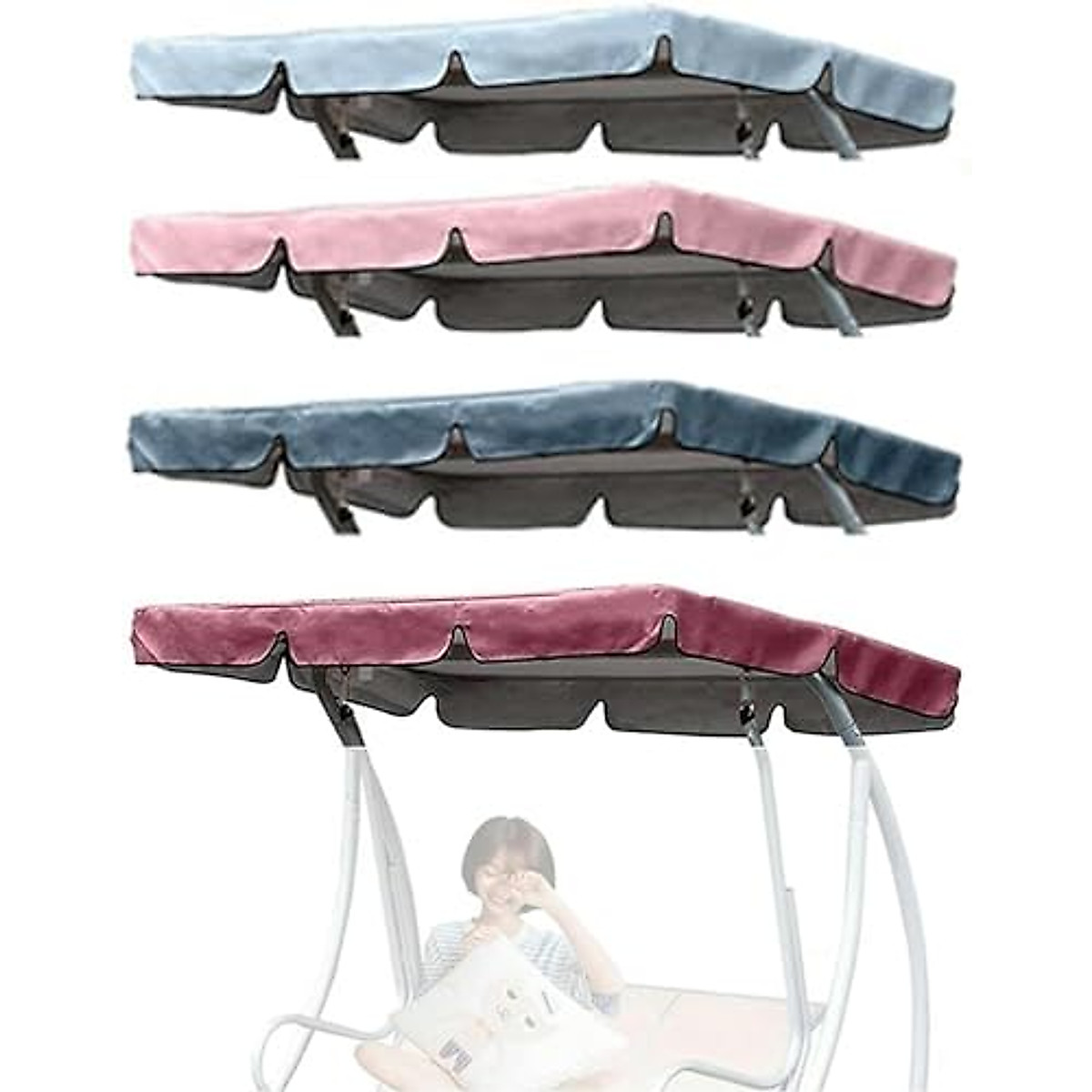 BTURYT 210D Garden Swing Awning Cover Replacement Canopy Swing Seat Canopy,Garden Swing Chair Cover,Waterproof/UV Resistant Sun Shade Outdoor Hammock