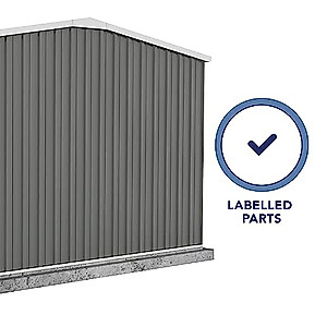 Absco Workshop 20 Ft. x 10 Ft. Metal Storage Shed DIY Galvanized Steel Sheds for Lawn Mower, Equipment, Workbench, Tools, Garden in The Yard, Garden, Patio, Outdoor Storage (Woodland Gray)
