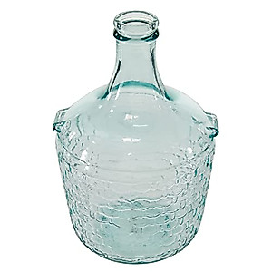 Deco 79 Recycled Glass Handmade Spanish Vase with Bubble Texture, 8" x 8" x 12", Clear