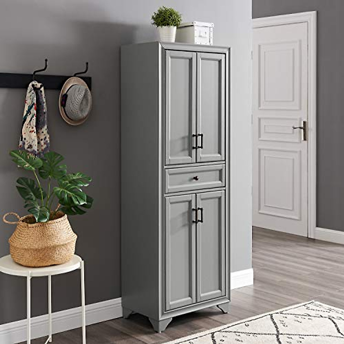 Crosley Furniture Tara Pantry, Distressed Gray