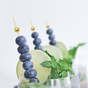 100PCS Fancy Toothpicks for Appetizers, Gold Cocktail Picks for Party Decoration, Appetizer Skewers for Charcuterie Sandwich Burgers Fruit - 4.7 inch