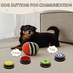 BOSKEY Set of 6 Dog Buttons, Dog Communication Button, Dog Talking Button, Recordable Button, Dog Touch Button, 50 Training Stickers to Teach Your Dog to Talk!(6 Pack)