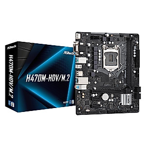 ASRock LGA 1200 Intel H470 SATA 6Gb/s Micro ATX Intel Motherboard Model H470M-HDV/M.2