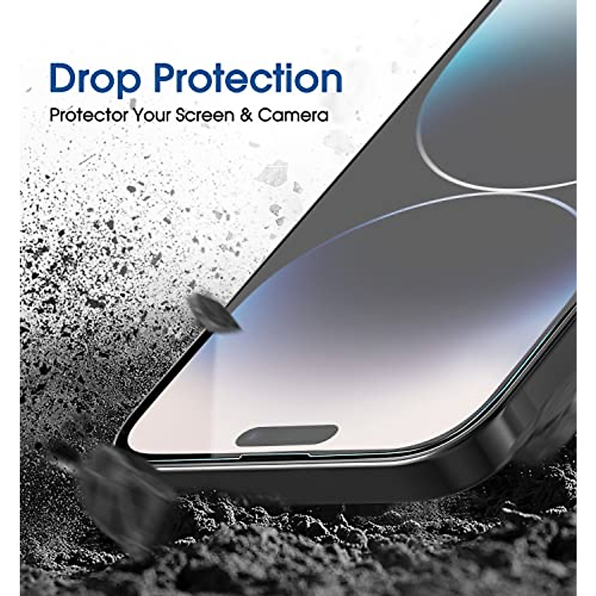 amFilm Screen Protector OneTouch Compatible with iPhone 14 Pro Max 6.7", Dynamic Island Compatible- with Easy Installation Kit, Full Coverage Case Friendly, Tempered Glass, 2 Pack