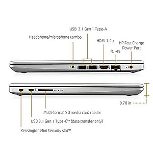HP 14in High Performance Laptop (AMD Ryzen 3 3200U 2.6GHz up to 3.5GHz, AMD Radeon Vega 3 Graphics, 4GB DDR4 RAM, 128GB SSD, WiFi, Bluetooth, HDMI, Windows 10(Renewed)