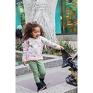 STAR WARS The Mandalorian The Child Toddler Girls Fleece Sweatshirt Legging Set Pink/Green 5T