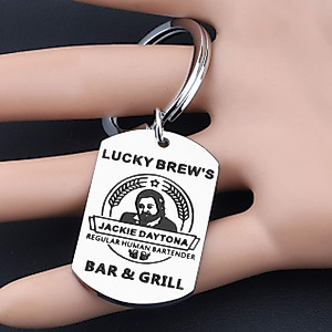 MAOFAED Tv Show Inspired Gift Regular Human Bartender Bar Keychain Fan gift Best Friend Gift Human Bartender GiftFor Fan