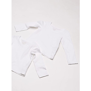 The Children's Place baby girls And Toddler Short Sleeve Basic Layering T-shirt T Shirt, White 2 Pack, 3T US