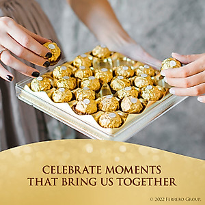 Ferrero Rocher, Premium Gourmet Milk Chocolate Hazelnut, Individually Wrapped Candy for Gifting, 7.9 oz, 18 Count