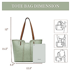 Montana West Tote Bag for Women Top Handle Satchel Purse Oversized Shoulder Handbag Hobo Bags Green Christmas Gift MWC-118GN
