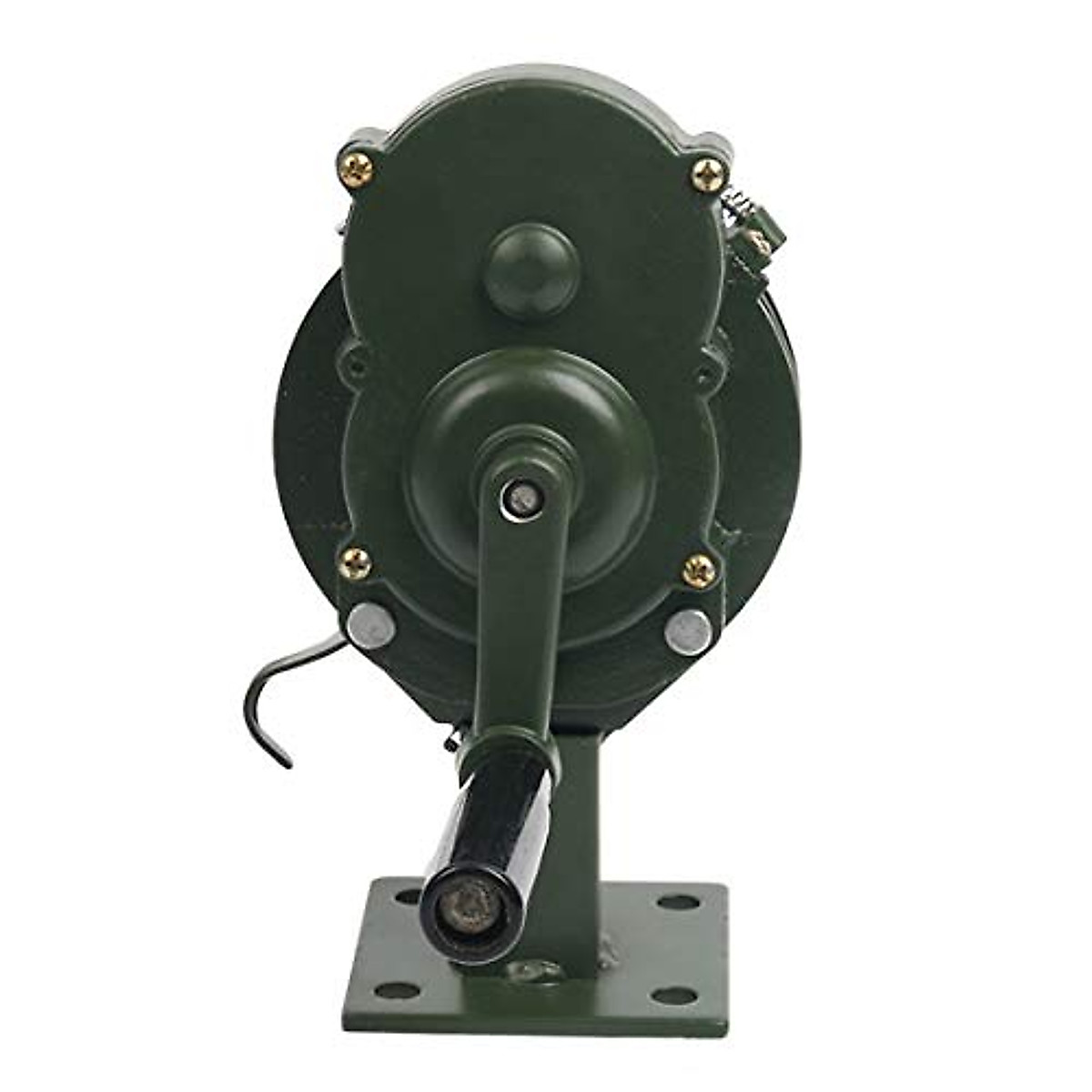 YaeGarden Base Mount Air Siren Alarm Air Raid Sirens Manual Crank Siren 110±2dB Base/Table Mount Hand Crank Manual Operated Metal Alarm/Siren (Air Raid)