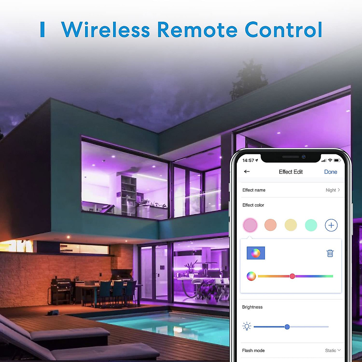 Smart LED Strip Lights Works with Apple HomeKit, 16.4ft WiFi RGB Strip, Compatible with Siri, Alexa&Google and SmartThings, App Control, Color Changing Led Strips for Home, Bedroom, Kitchen, TV, Party