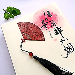 Fan Bookmark with Tassel (Black)