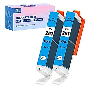 NEXTPAGE CLI-281XXL Cyan Ink Replacement for Canon CLI 281 CLI-281 CLI-281 XXL Cyan Ink Cartridges Work with Pixma TS6120 TS8120 TR7520 TR8520 TS9120 TS6220 TS8220 TS9520 TS9521C, CLI 281 C 2 Pack