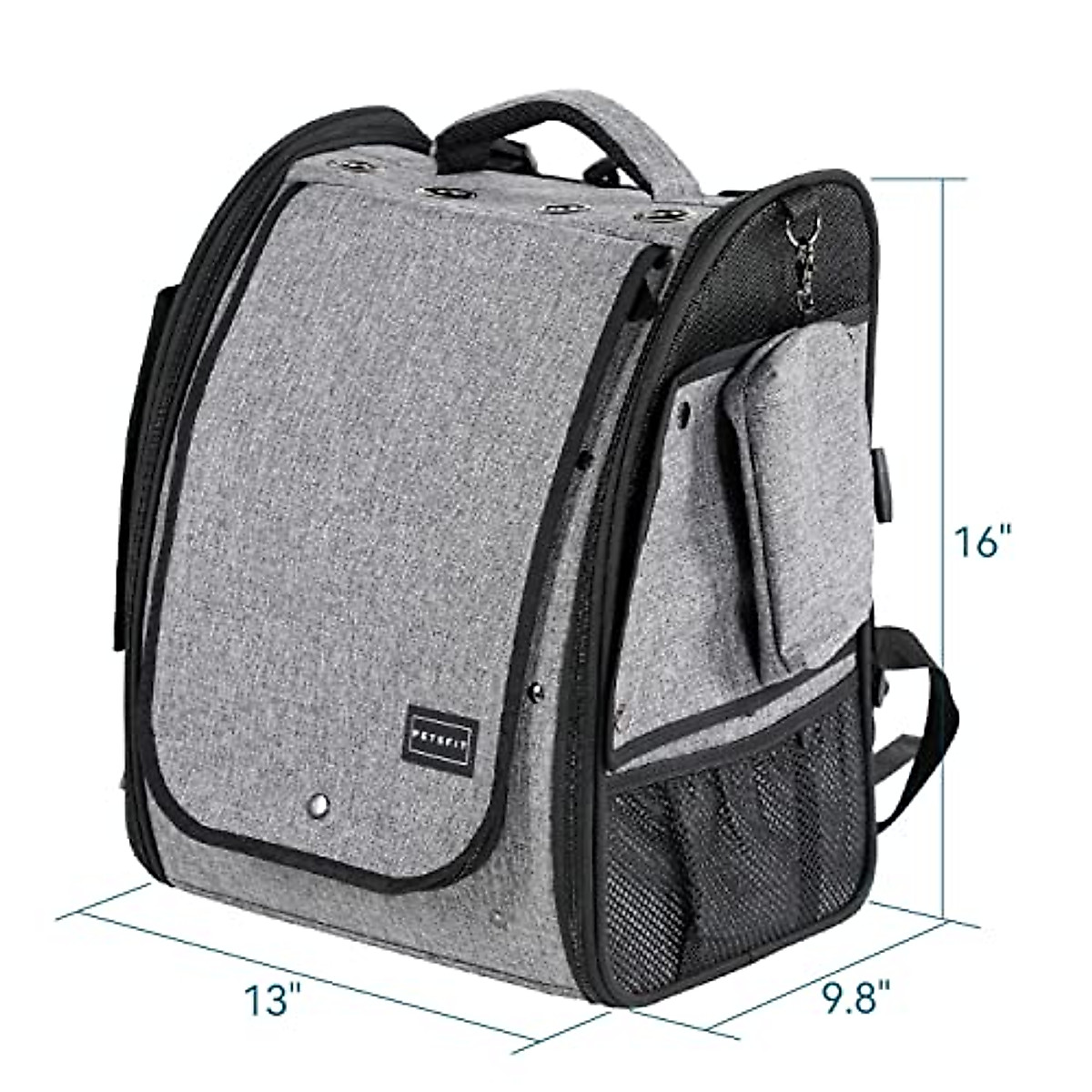 Petsfit Bird Carrier Medium Size with Stainless Steel Bowl, Parrot Backpack Includes Slide Tray for Easy Cleaning, 13" x 10" x 16"